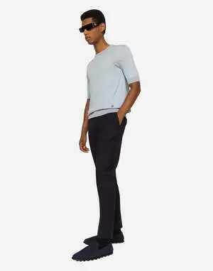 Dolce & Gabbana Stretch Wool Dg Embroidery Trousers