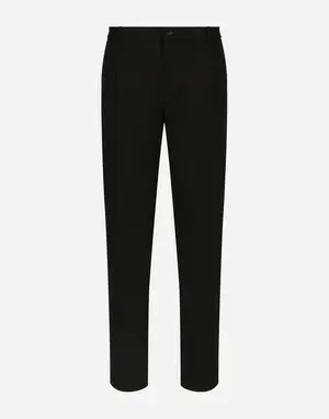 Dolce & Gabbana Classic Gabardine Tuxedo Pants Pants And Shorts Wool - Black