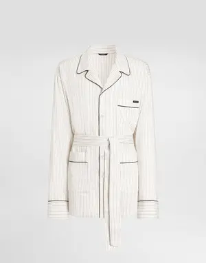 Dolce & Gabbana Linen-silk Vanity Robe Shirts - Multicolor