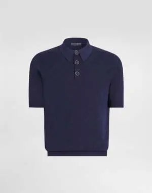 Dolce & Gabbana Silk Polo Shirt Sweaters And Cardigans - Blue