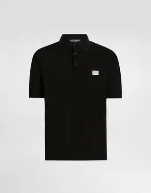 Dolce & Gabbana Cotton Polo-shirt With Logo Tag Sweaters And Cardigans - Black