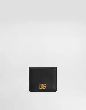Dolce & Gabbana Calfskin Wallet With Dg Logo Wallets And Small Leather Goods Leather - Black