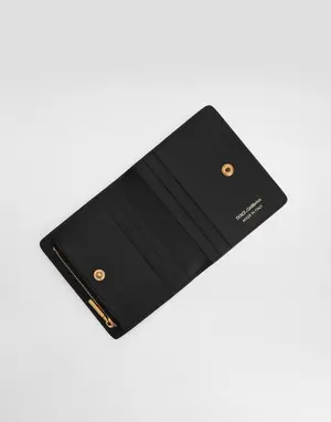 Dolce & Gabbana Calfskin Wallet With Dg Logo Wallets And Small Leather Goods Leather - Black