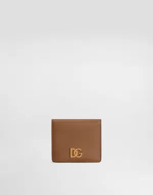 Dolce & Gabbana Calfskin Wallet With Dg Logo Wallets And Small Leather Goods Leather - Brown