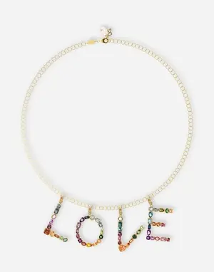 Dolce & Gabbana 18-carat Yellow Letter Charm With Multicoloured Gemstones - Gold