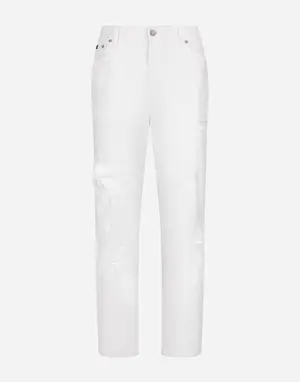 Dolce & Gabbana Cotton Denim Jeans With Rips Denim And Jeans Multi-colored - Blue