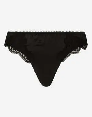 Dolce & Gabbana Tanga Underwear Silk - Black
