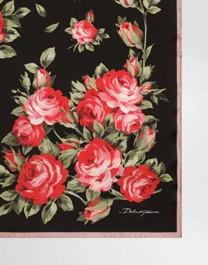 Dolce & Gabbana Rose Bouquet-print Silk Twill Scarf 70x70 Scarves And Silks - Multicolor