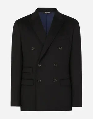 Dolce & Gabbana Deconstructed Double-breasted Cashmere Jacket Suits And Blazers - Blue