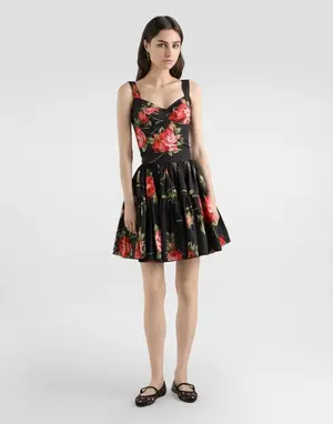 Dolce & Gabbana Rose Bouquet Print Tiered Mini Skirt - Multicolor