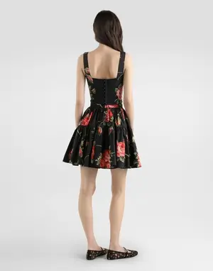 Dolce & Gabbana Rose Bouquet Print Tiered Mini Skirt - Multicolor