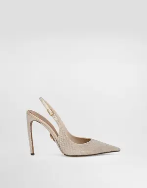 Dolce & Gabbana Devotion Satin Slingback With Rhinestones Pumps And Slingback - Multicolor