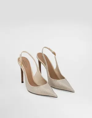 Dolce & Gabbana Devotion Satin Slingback With Rhinestones Pumps And Slingback