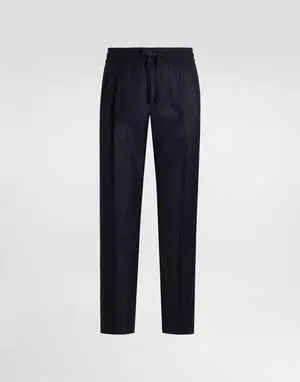 Dolce & Gabbana Garment-dyed Wool Joggers - Blue