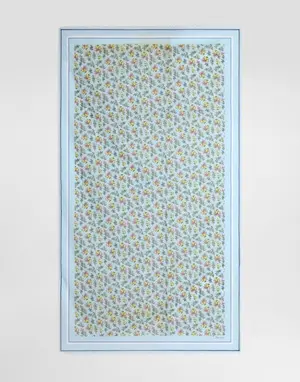 Dolce & Gabbana Small Floral-print Cotton Batiste Sarong Swimwear - Multicolor