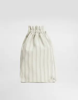 Dolce & Gabbana Striped Poplin Crossbody Bag Shoppers