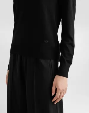 Dolce & Gabbana Wool Turtleneck Sweater With Dg Logo Embroidery