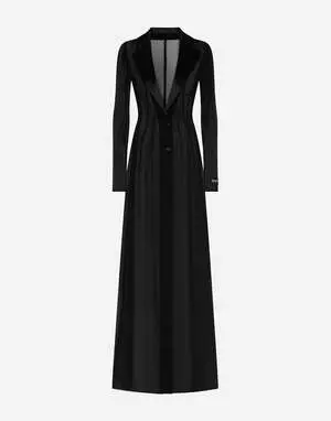 Dolce & Gabbana Silk Chiffon Duster Coat Coats And Jackets Silk - Black