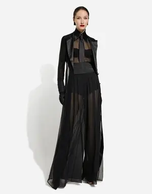 Dolce & Gabbana Silk Chiffon Duster Coat Coats And Jackets Silk