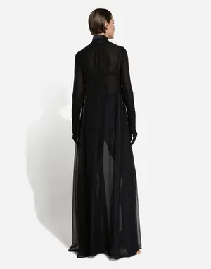 Dolce & Gabbana Silk Chiffon Duster Coat Coats And Jackets Silk