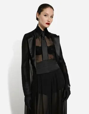 Dolce & Gabbana Silk Chiffon Duster Coat Coats And Jackets Silk