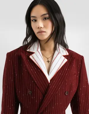Dolce & Gabbana Double-breasted Pinstriped Taormina Jacket Blazers Multi-colored