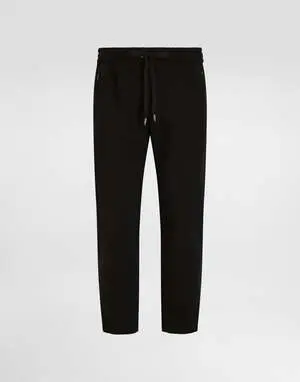 Dolce & Gabbana Jersey Jogging Pants With Dg Patch Pants And Shorts - Black