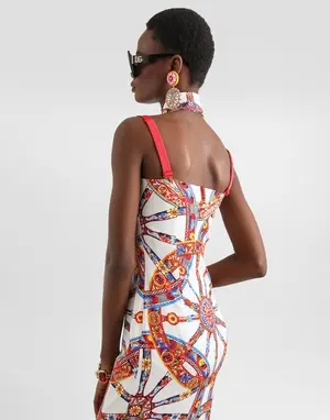 Dolce & Gabbana Carretto-print Charmeuse Dress Dresses Multi-colored