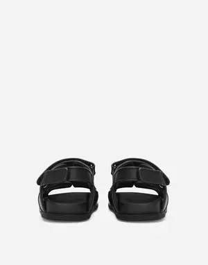 Dolce & Gabbana Calfskin Leather Sandal With Dg Logo