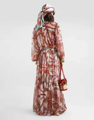 Dolce & Gabbana Carretto-print Chiffon Top - Multicolor