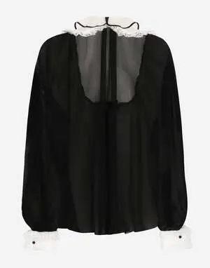 Dolce & Gabbana Silk Chiffon Blouse - Black