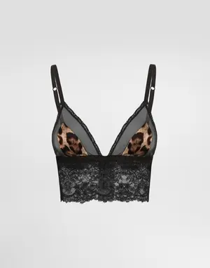 Dolce & Gabbana Leo- Satin Bra Underwear Animal - Print