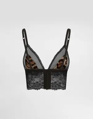 Dolce & Gabbana Leo- Satin Bra Underwear Animal
