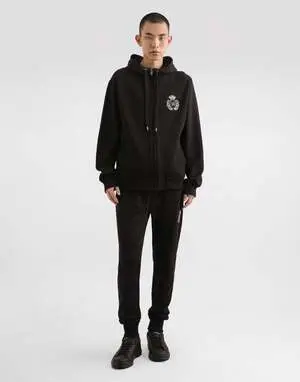 Dolce & Gabbana Cotton Hoodie Heraldic Patch Sweatshirts
