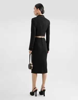 Dolce & Gabbana Short Double-breasted Wool Crepe Jacket Coats And Jackets
