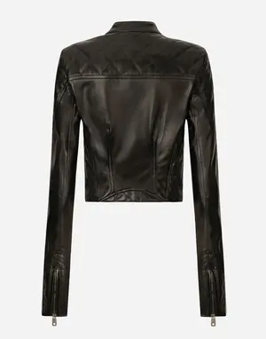 Dolce & Gabbana Short Leather Biker Jacket Coats And Jackets Leather