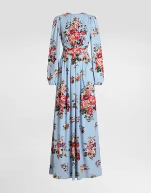 Dolce & Gabbana Flower Bouquet-print Charmeuse Dress Dresses - Multicolor
