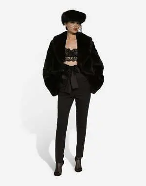 Dolce & Gabbana Short Lambskin Jacket With Belt Coats And Jackets