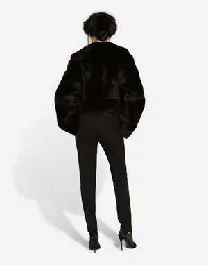 Dolce & Gabbana Short Lambskin Jacket With Belt Coats And Jackets
