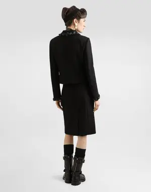 Dolce & Gabbana Short Jacket In Stretch Mat Blazers