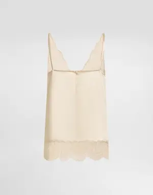 Dolce & Gabbana Silk Satin Top Shirts And Tops Silk - Beige