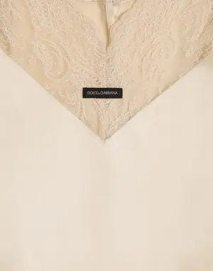 Dolce & Gabbana Silk Satin Top Shirts And Tops Silk - Beige