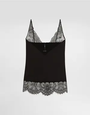 Dolce & Gabbana Silk Satin Top Shirts And Tops Silk - Black