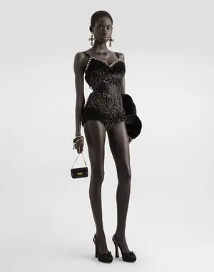 Dolce & Gabbana Sequined And Micro-beaded Bodysuit Shirts And Tops