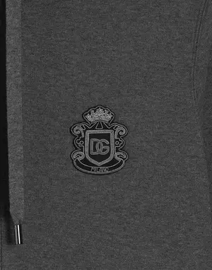 Dolce & Gabbana Jersey Sweatshirt With Heraldic Patch Sweatshirts Gray