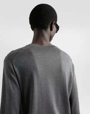 Dolce & Gabbana Silk Round-neck Sweater With Dg Embroidery - Grey