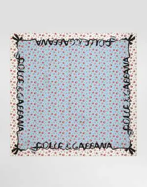 Dolce & Gabbana Small Rose-print Silk Twill Scarf 90x90 Scarves And Silks - Multicolor