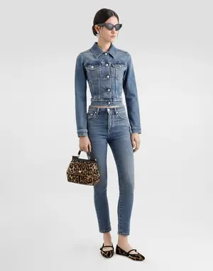 Dolce & Gabbana Cropped Cotton Denim Jacket Denim And Jeans Multi-colored