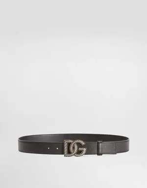 Dolce & Gabbana Alpine Calfskin Belt Belts - Black