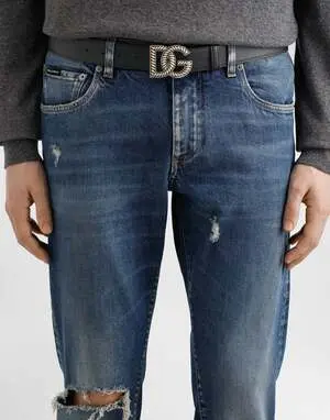 Dolce & Gabbana Alpine Calfskin Belt Belts